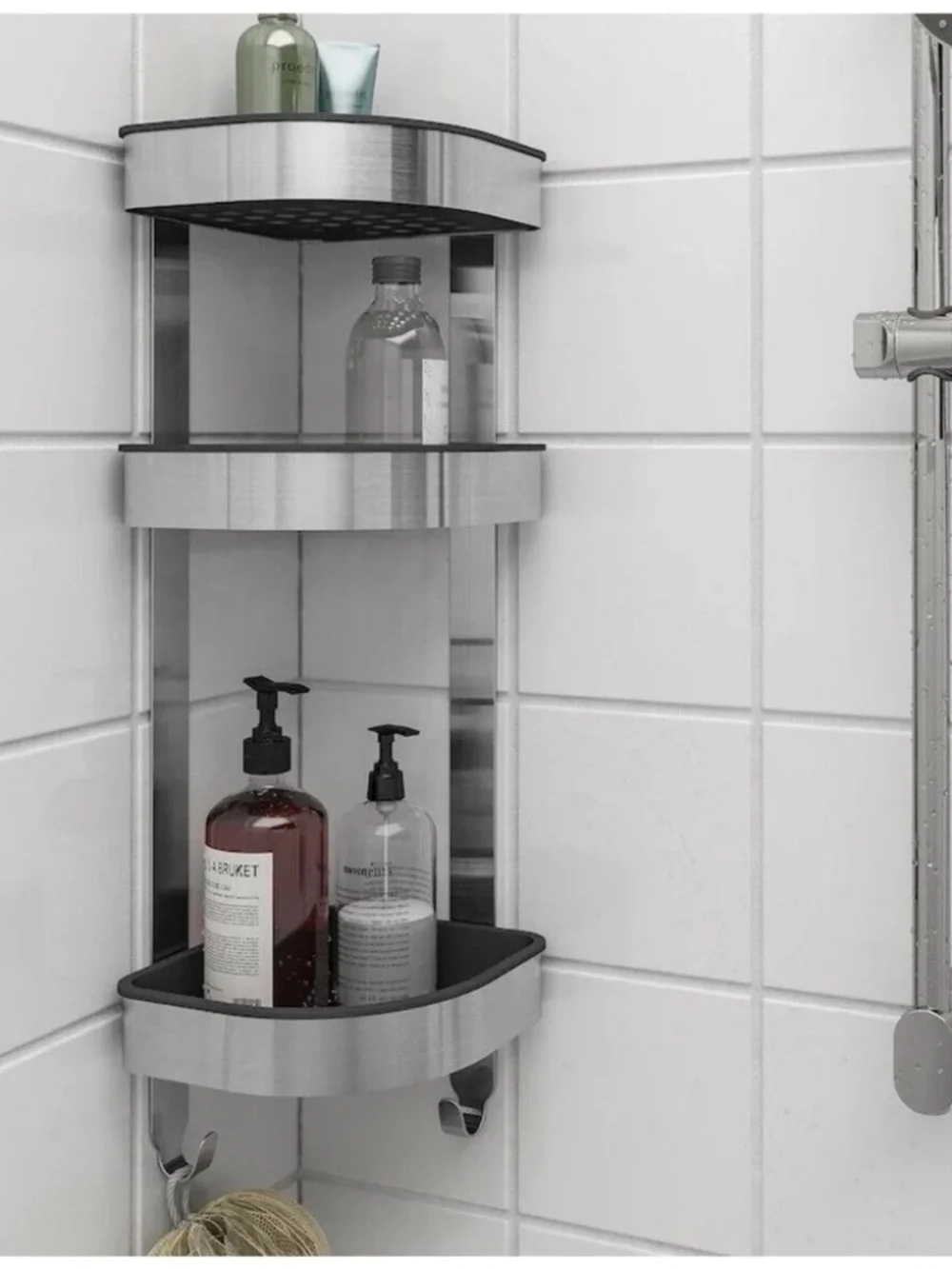 IKEA | Bath | Ikea Brogrund Corner Wall Shelf Unit Stainless Steel ...